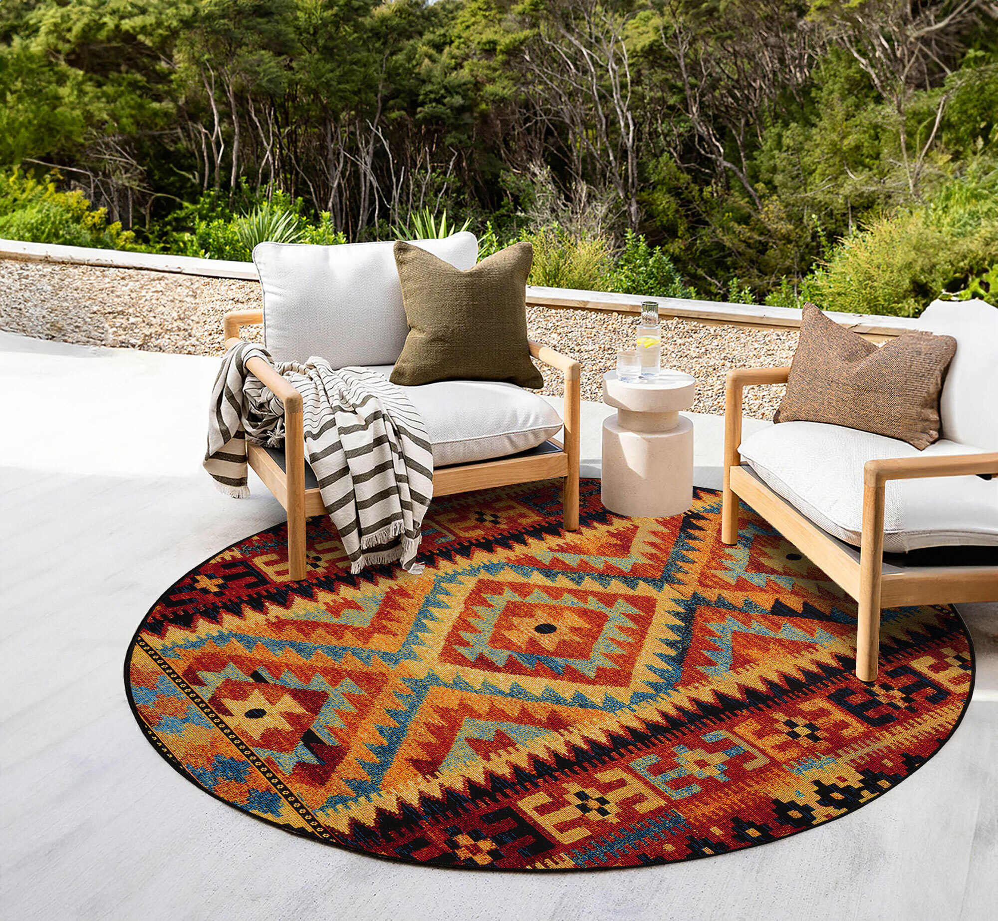 Mystique Round Rug Indoor Outdoor Rugs 30 Day Returns